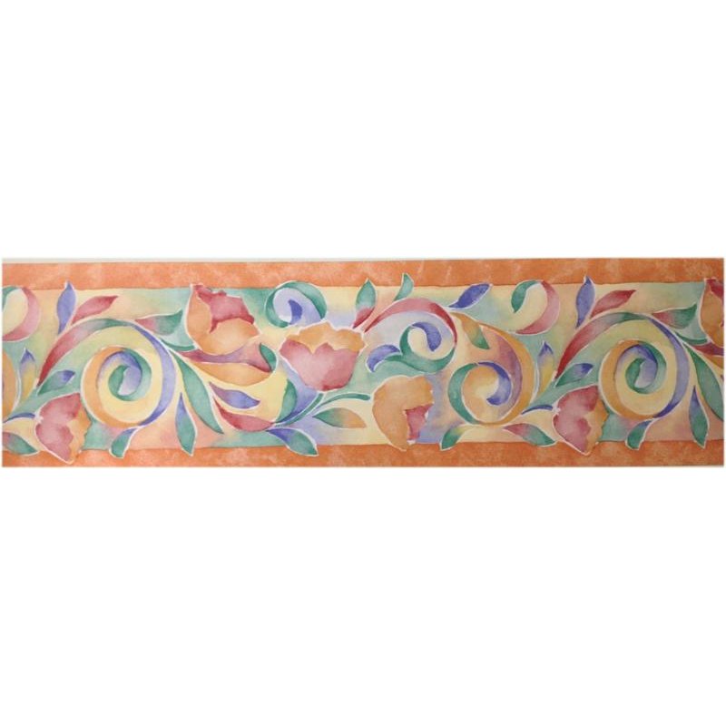 8812 ZEN VISAGE COLOURFUL DESIGN VINYL WALLPAPER BORDER | AAA Decorating