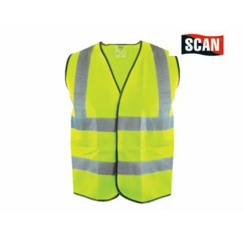SCAWWHVWM HI-VIS WAISTCOAT YELLOW MEDIUM | AAA Decorating