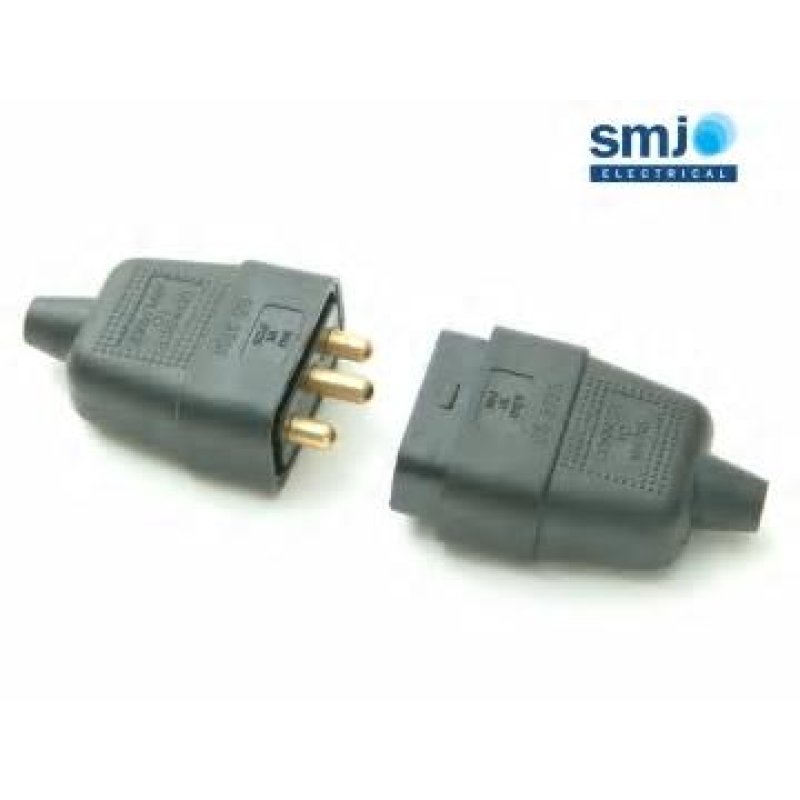 3 PIN PLUG & SOCKET BLACK | AAA Decorating