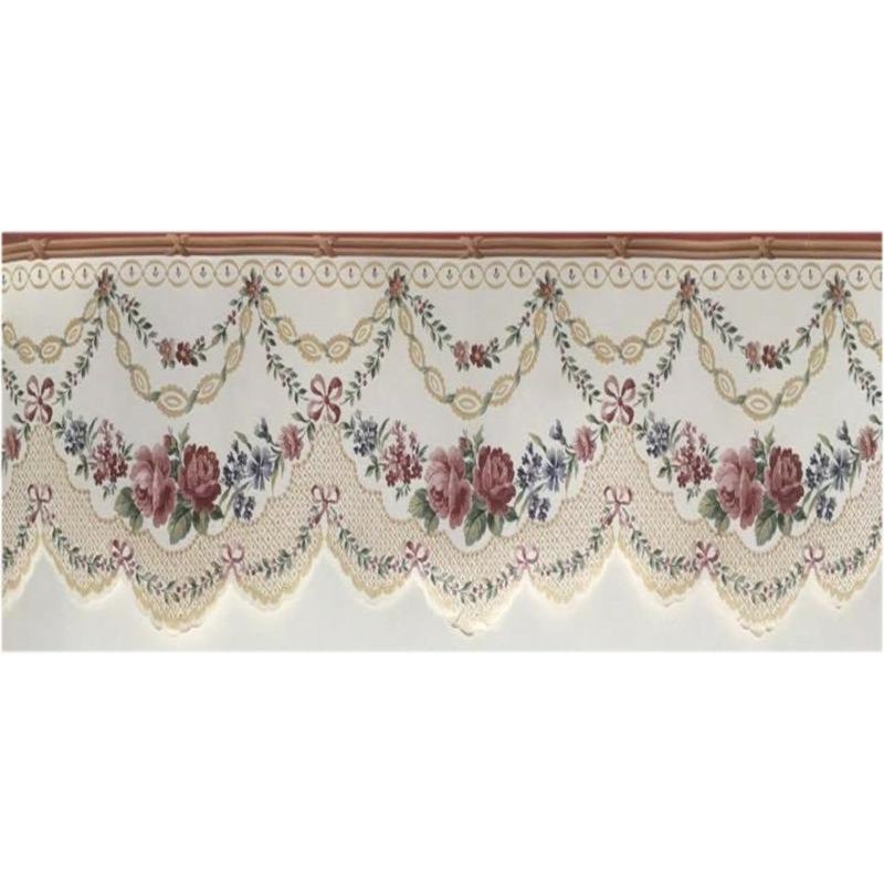 12123 BREWSTER CAMEO ROSE PRE PASTED VINYL WALLPAPER BORDER | AAA ...